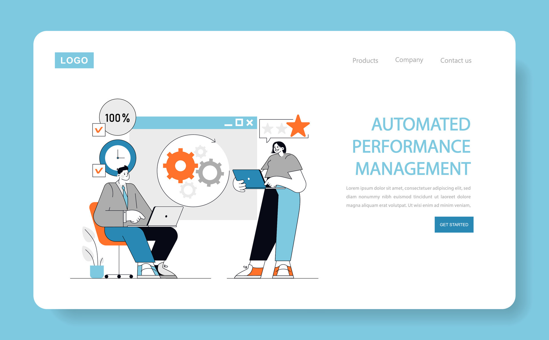 Automated Performance Management Concept Illustration 45374722 Vector