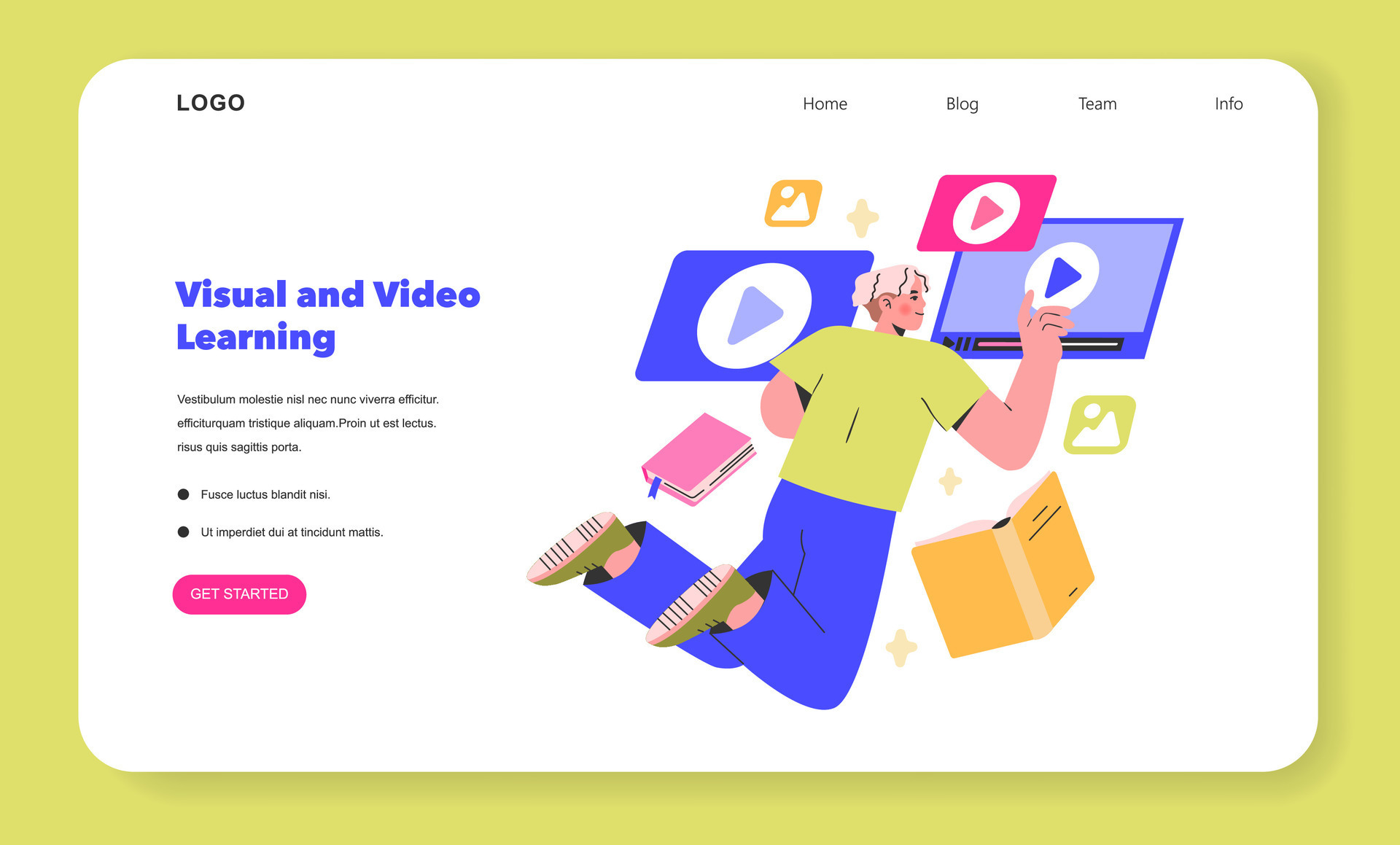 Visual and Learning concept A curious student interacts with multimedia ...