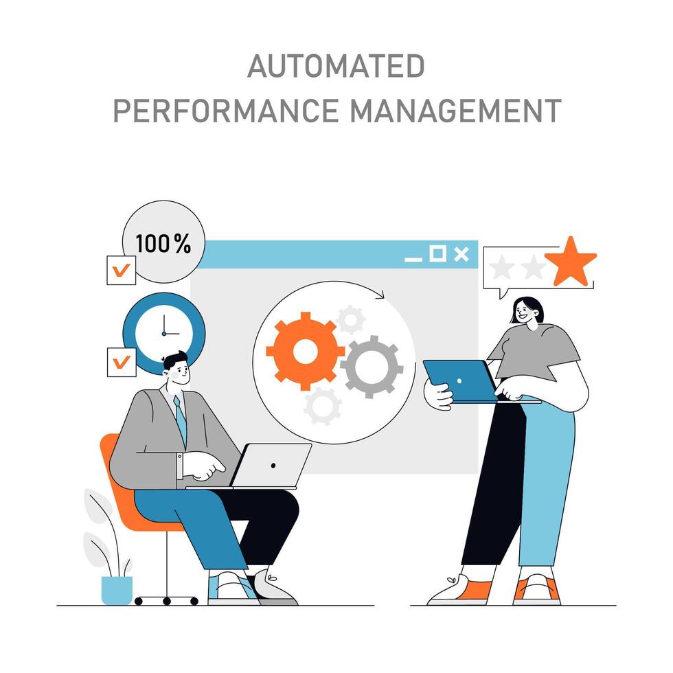 Automated Performance Management concept illustration 45375038 Vector ...
