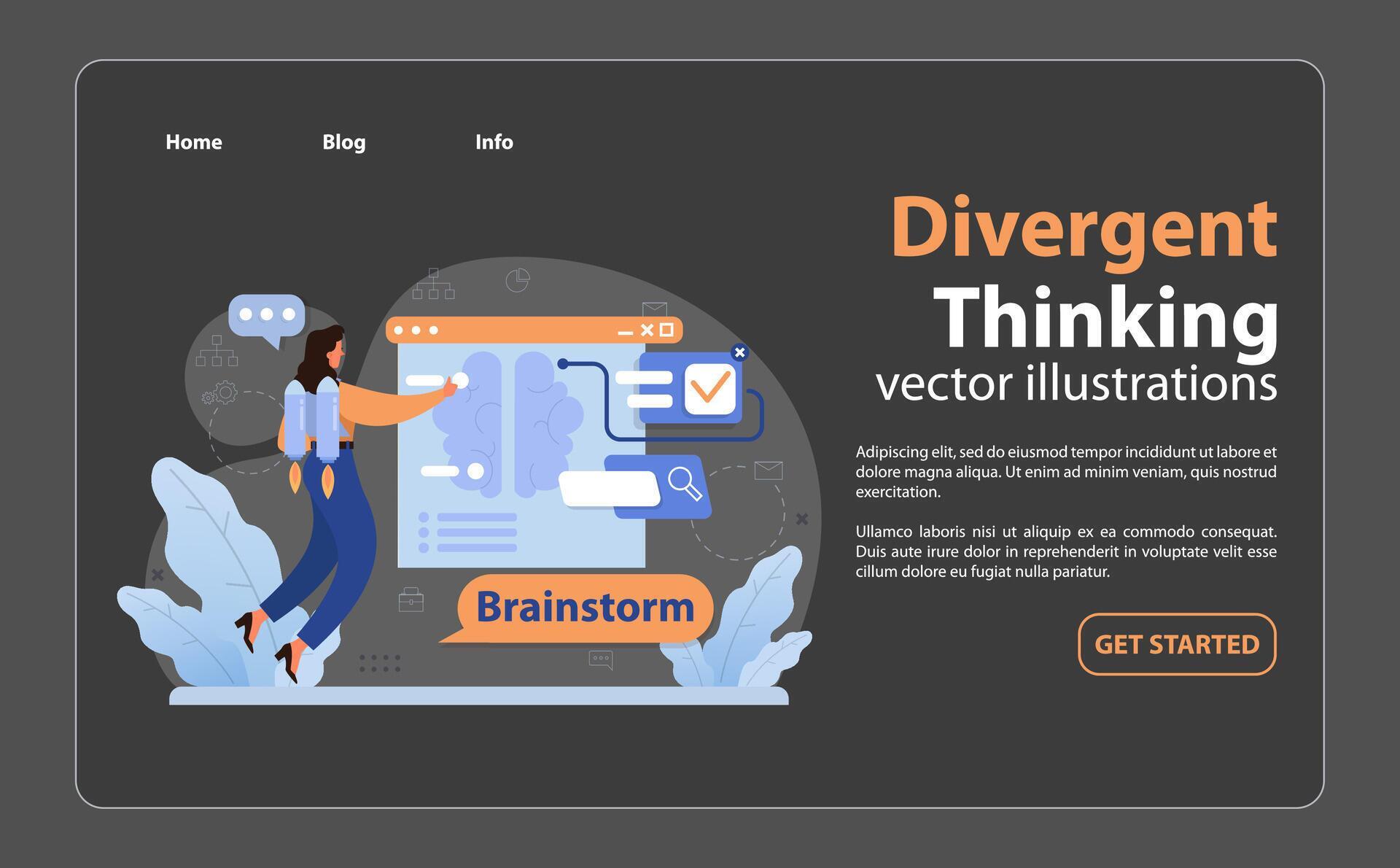 Efficient digital brainstorming in action. Flat illustration 45375155 ... Efficient digital brainstorming in action. Flat illustration 45375155 ...