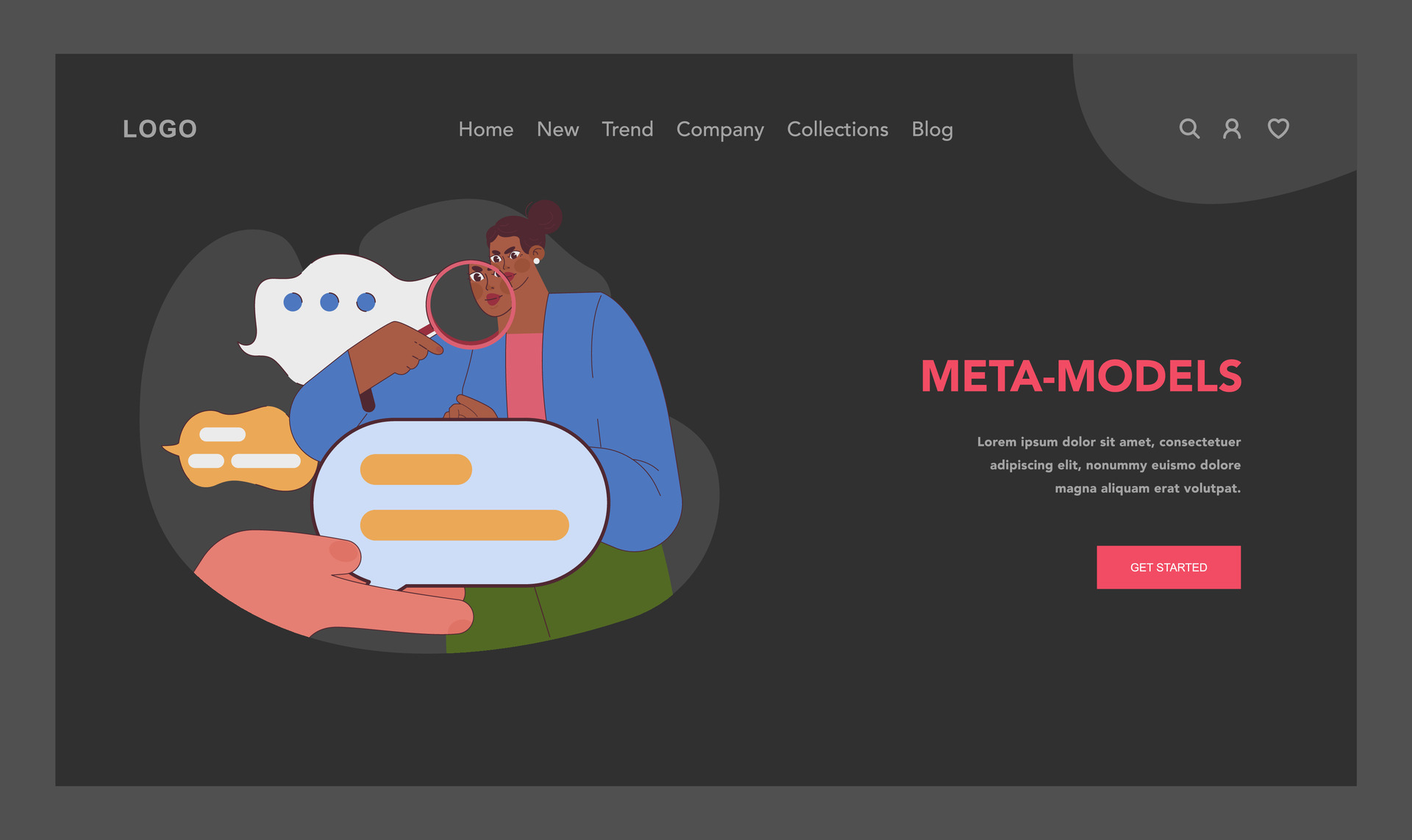 Neuro-linguistic programming meta-models concept. Flat illustration ...