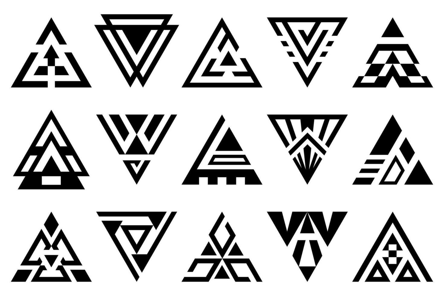 Abstract Triangle Design Elements Decorative Geometric Pyramid Shapes Triangular Patterned