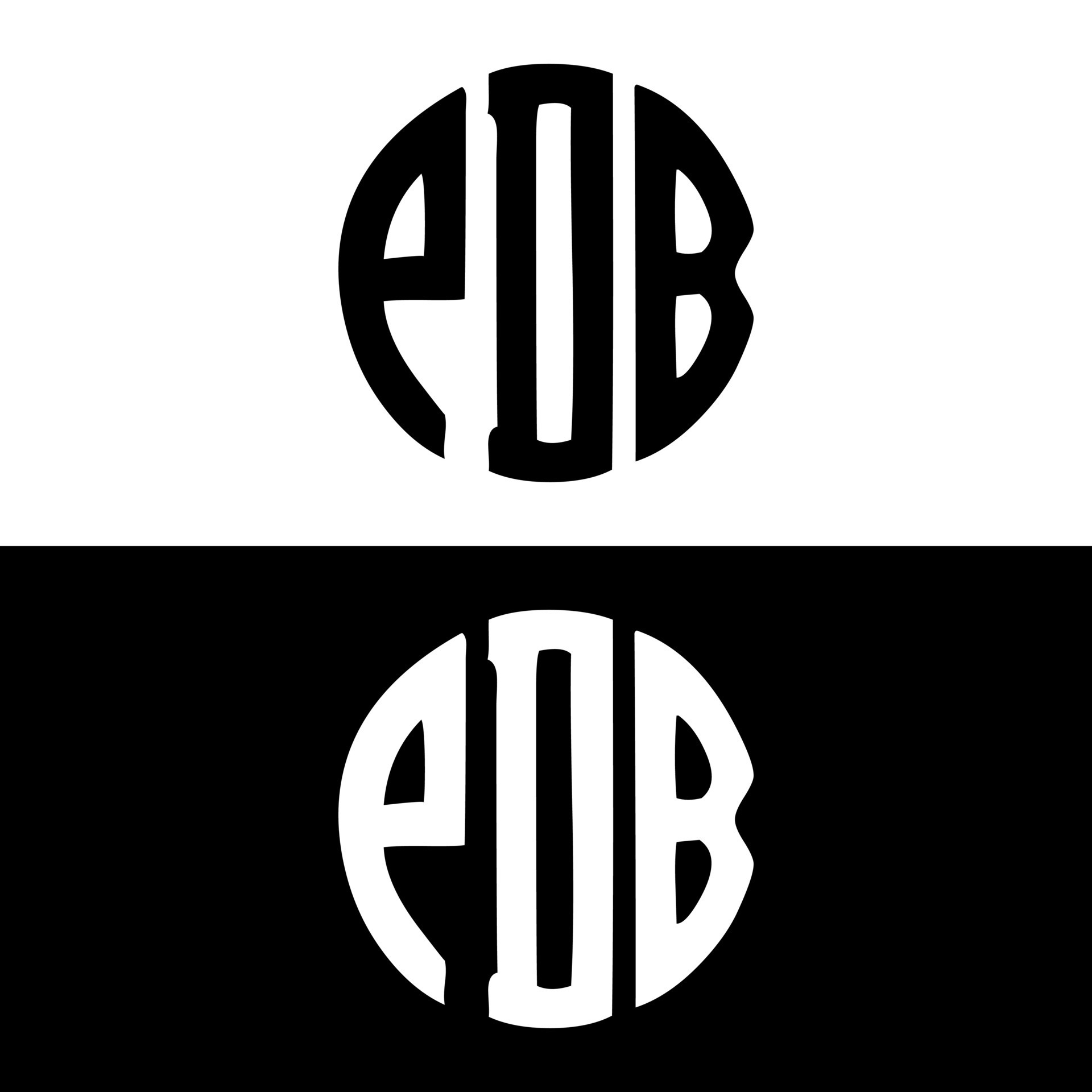 PDB round shape letter logo design 45384381 Vector Art at Vecteezy