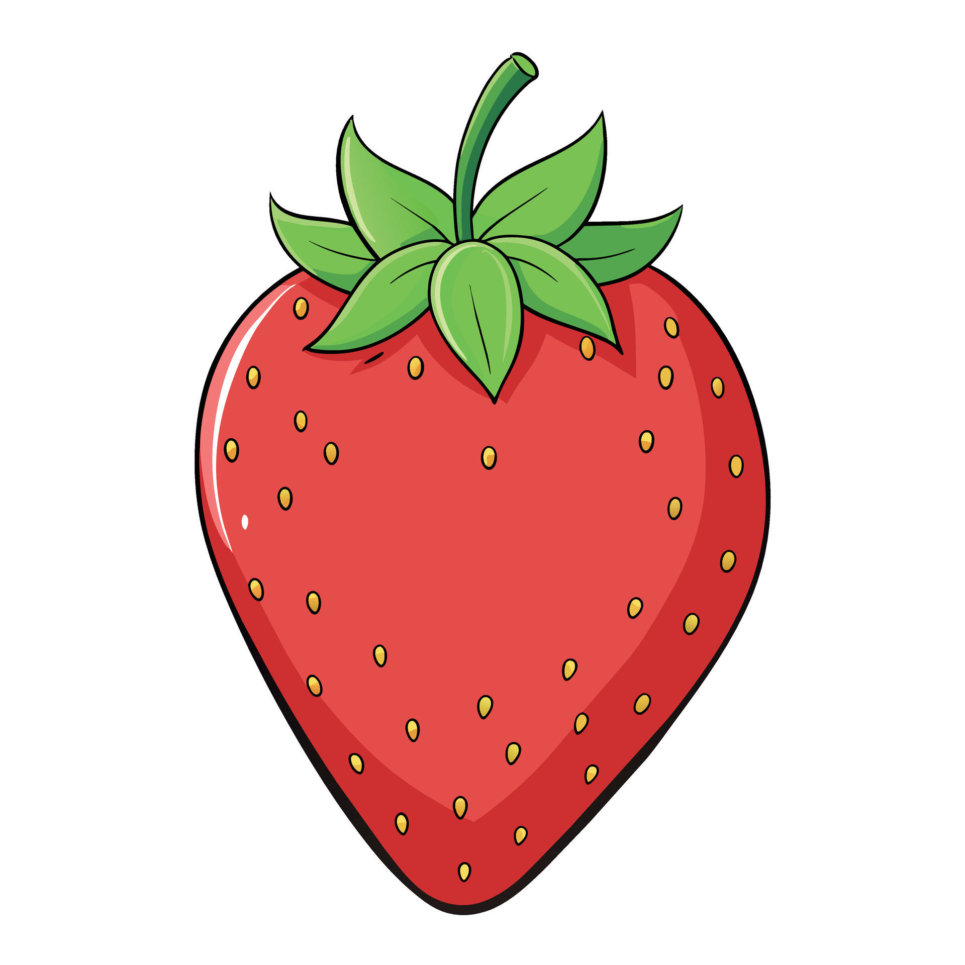 Strawberry Cartoon Illustration Flat Style Artwork Concept 45384583 Vector Art At Vecteezy