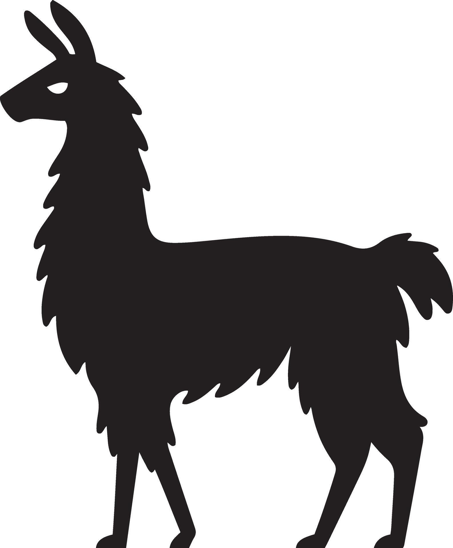 Cute llama silhouette illustration. 45384904 Vector Art at Vecteezy
