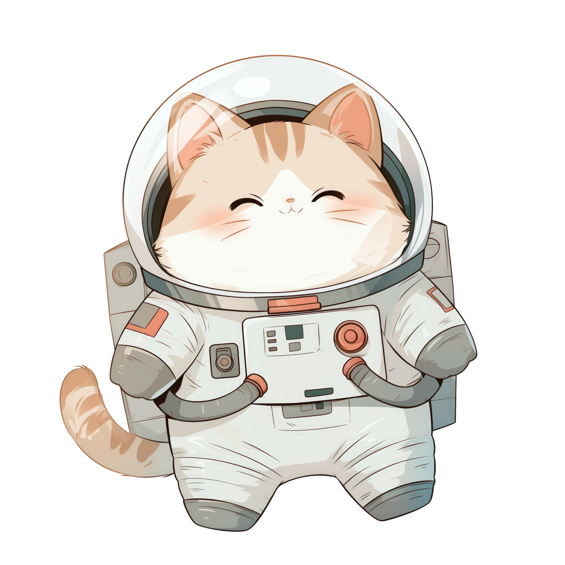 Illustration Of Cute Cat Wearing Space Suit 45385657 Png
