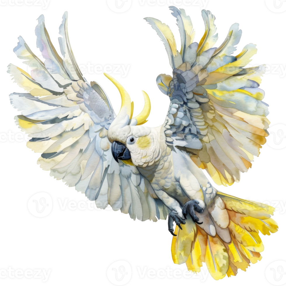Sulfur Crest Cockatoo Bird Illustration Watercolor Style 45386665 Png
