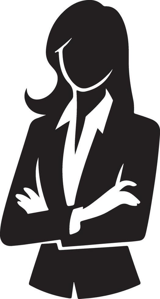 Business woman simple minimal black color silhouette 45386757 Vector ...