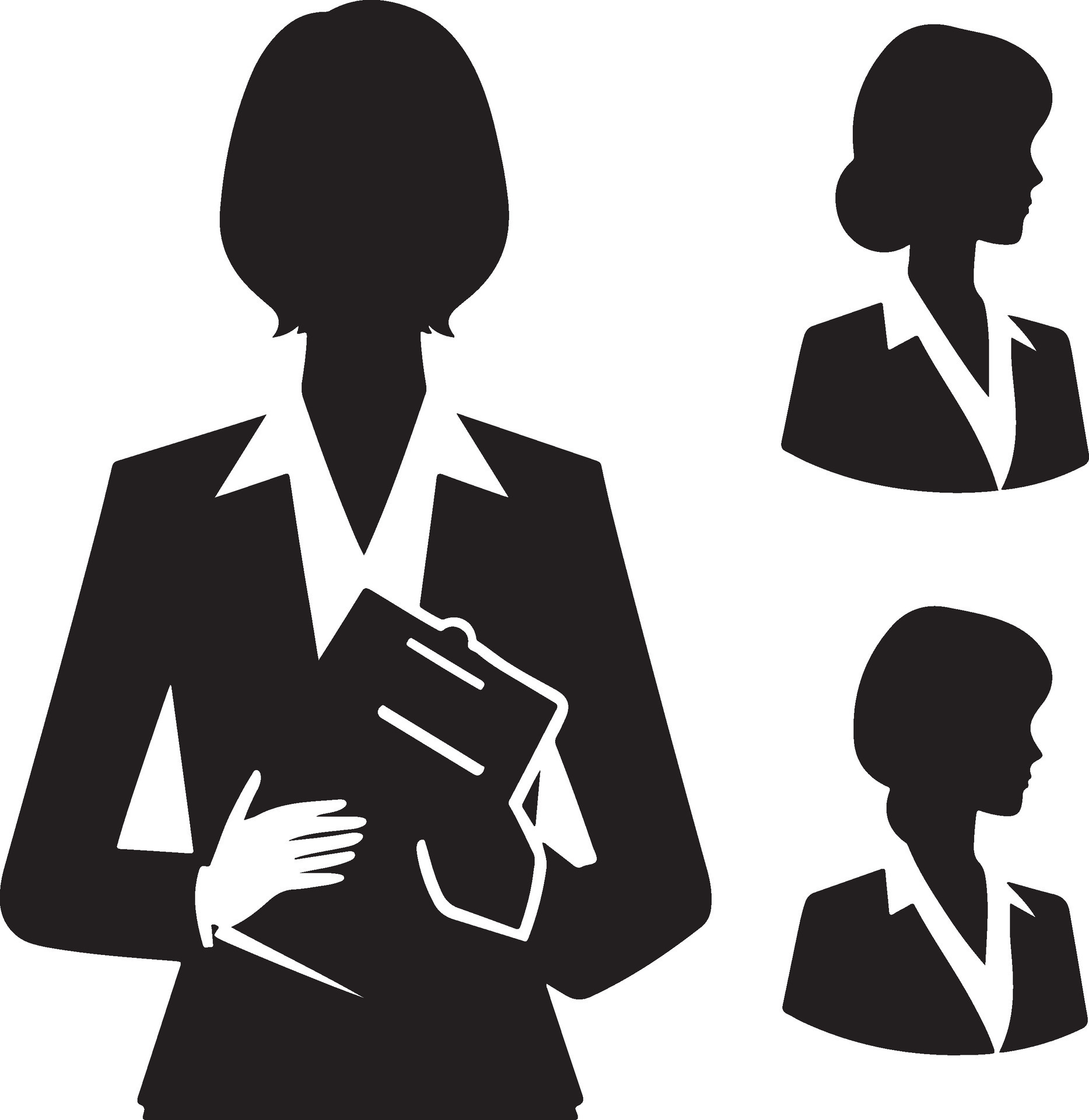 Business woman simple minimal black color silhouette 45386780 Vector ...