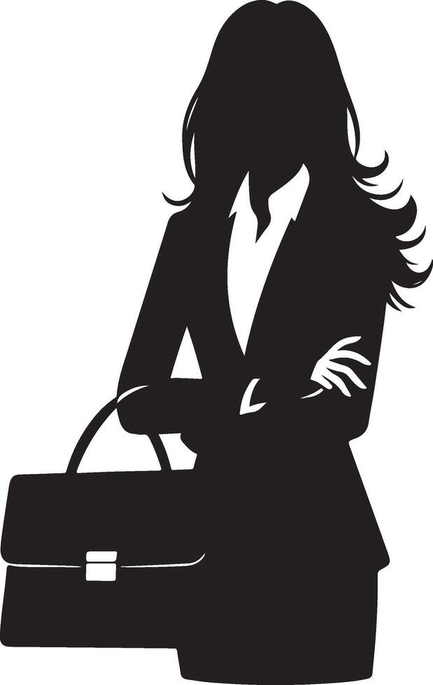 Business woman simple minimal black color silhouette 45386812 Vector ...