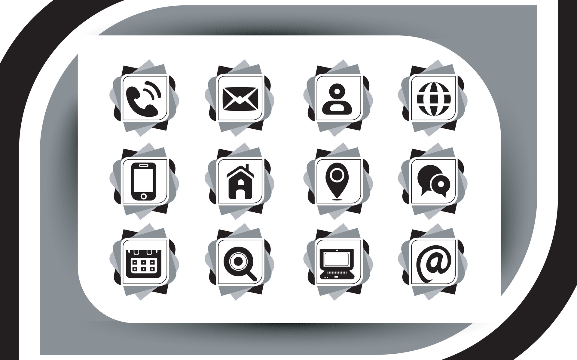 Contact related icon set, Essential Flat Stroke Circular Web Icon Set ... Contact related icon set, Essential Flat Stroke Circular Web Icon Set ...
