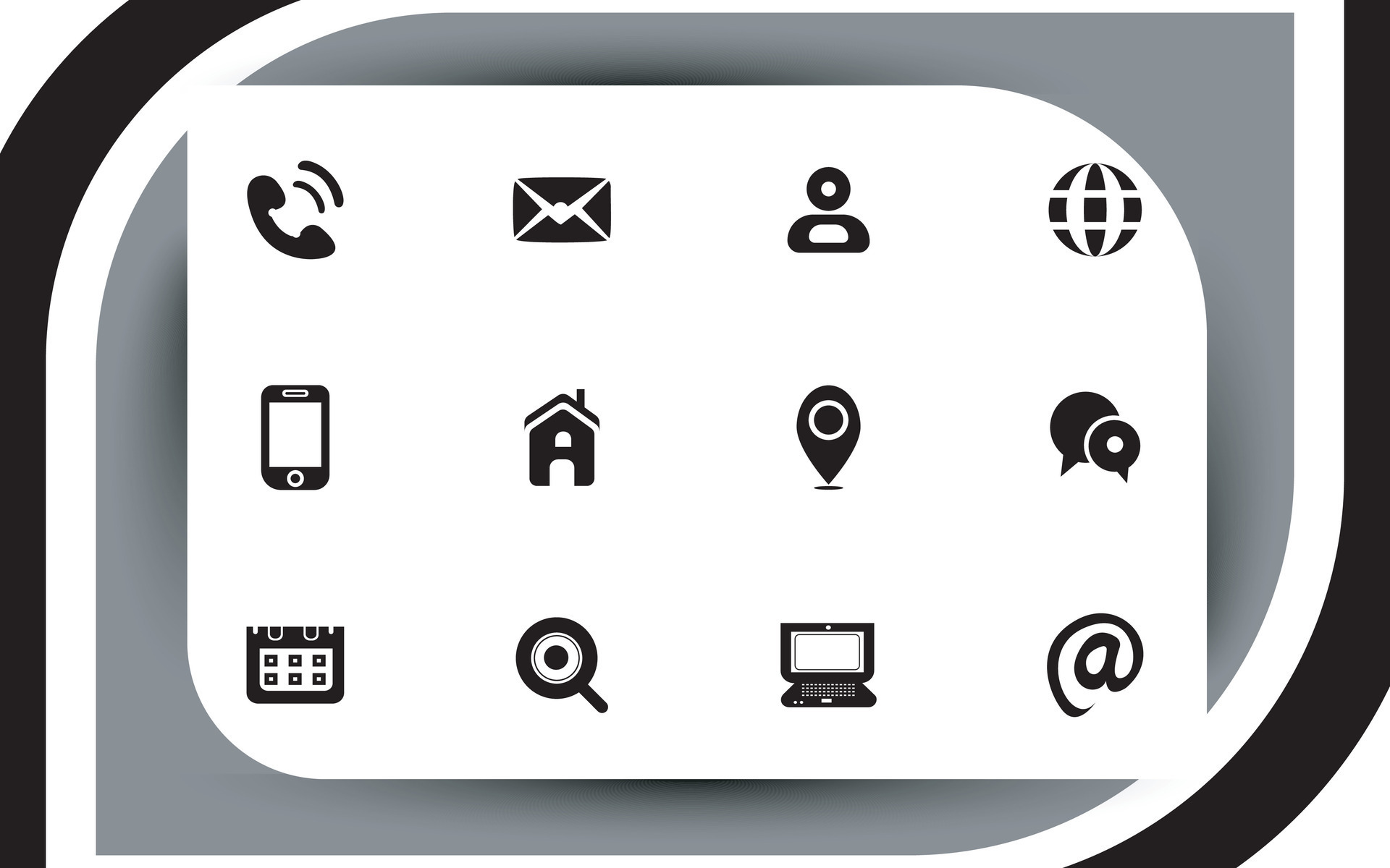 Contact related icon set, Essential Flat Stroke Circular Web Icon Set ... Contact related icon set, Essential Flat Stroke Circular Web Icon Set ...
