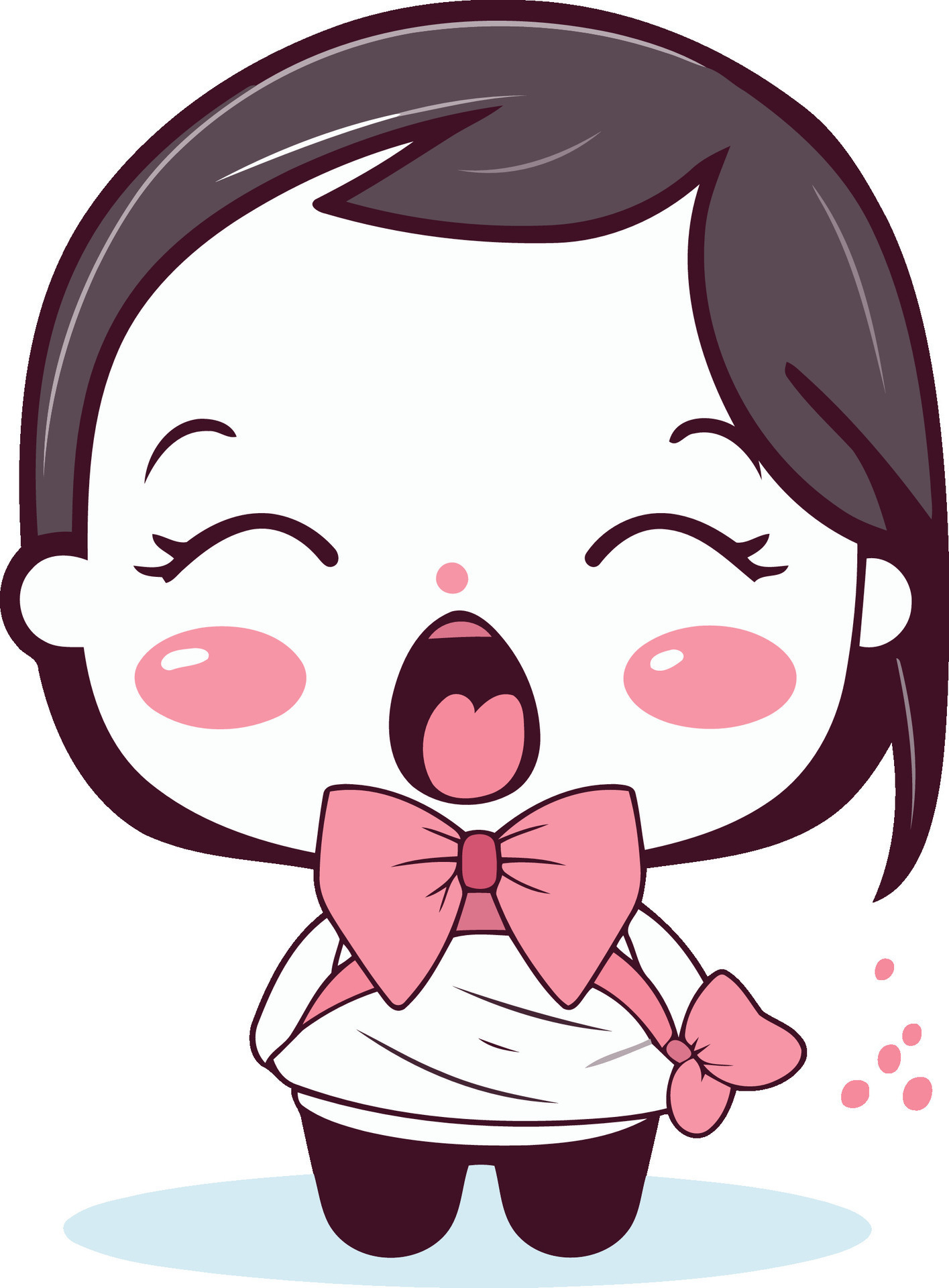 Cute little girl in a pink bow tie. 45388695 Vector Art at Vecteezy