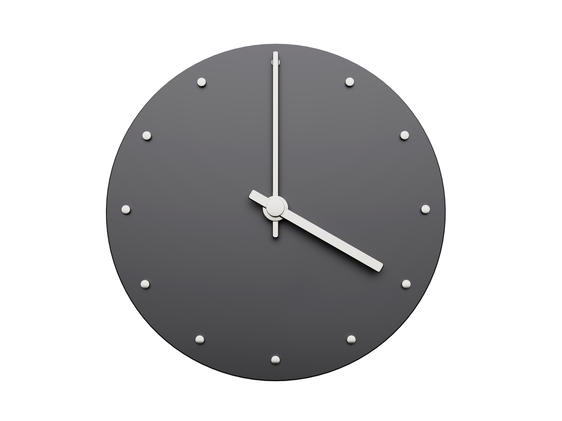 Simple clock gray 4 four o'clock Modern Minimal Clock. 3D illustration ... Simple clock gray 4 four o'clock Modern Minimal Clock. 3D illustration ...