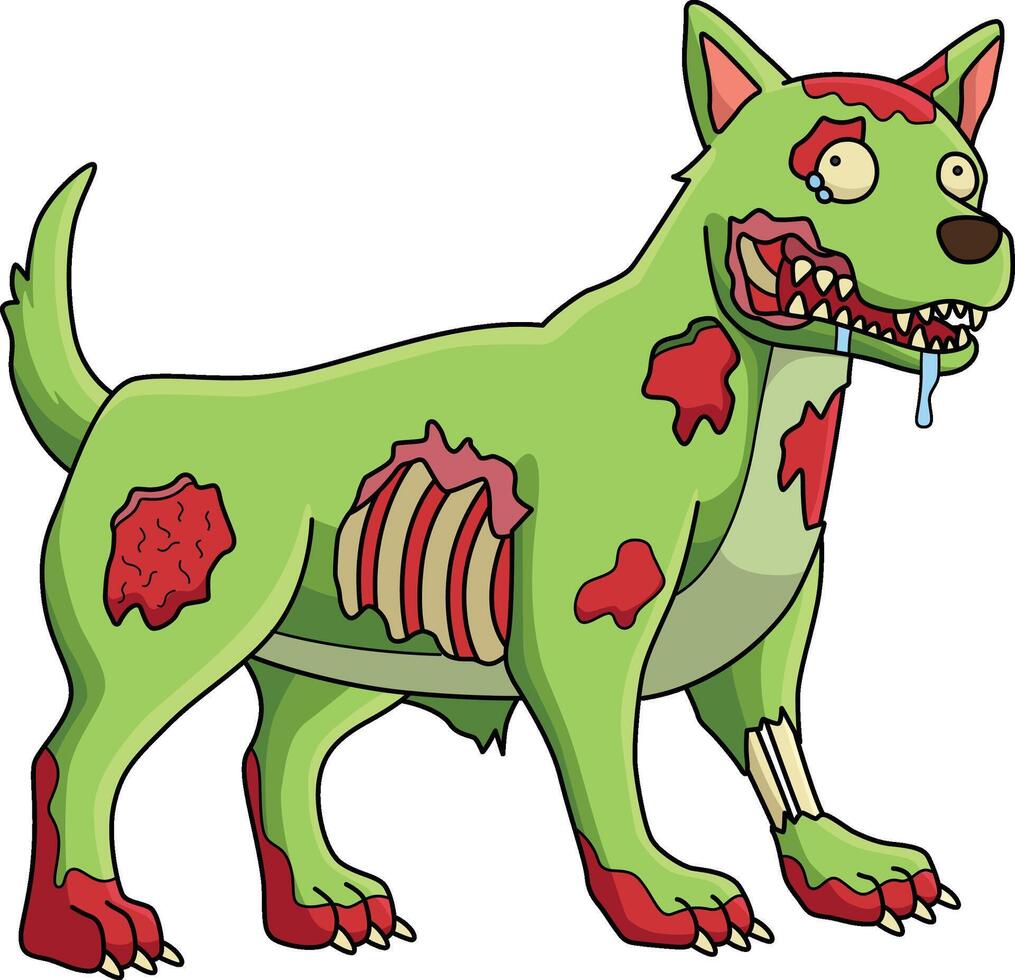 Zombie Dog Cartoon Colored Clipart Illustration 45390296 Vector Art at ...