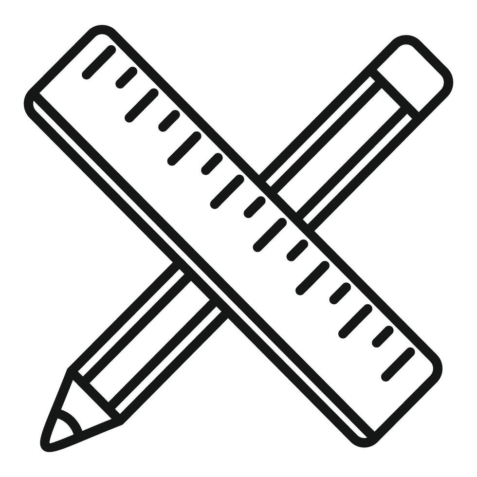 Crossed pencil and ruler line art icon 45406806 Vector Art at Vecteezy Crossed pencil and ruler line art icon 45406806 Vector Art at Vecteezy