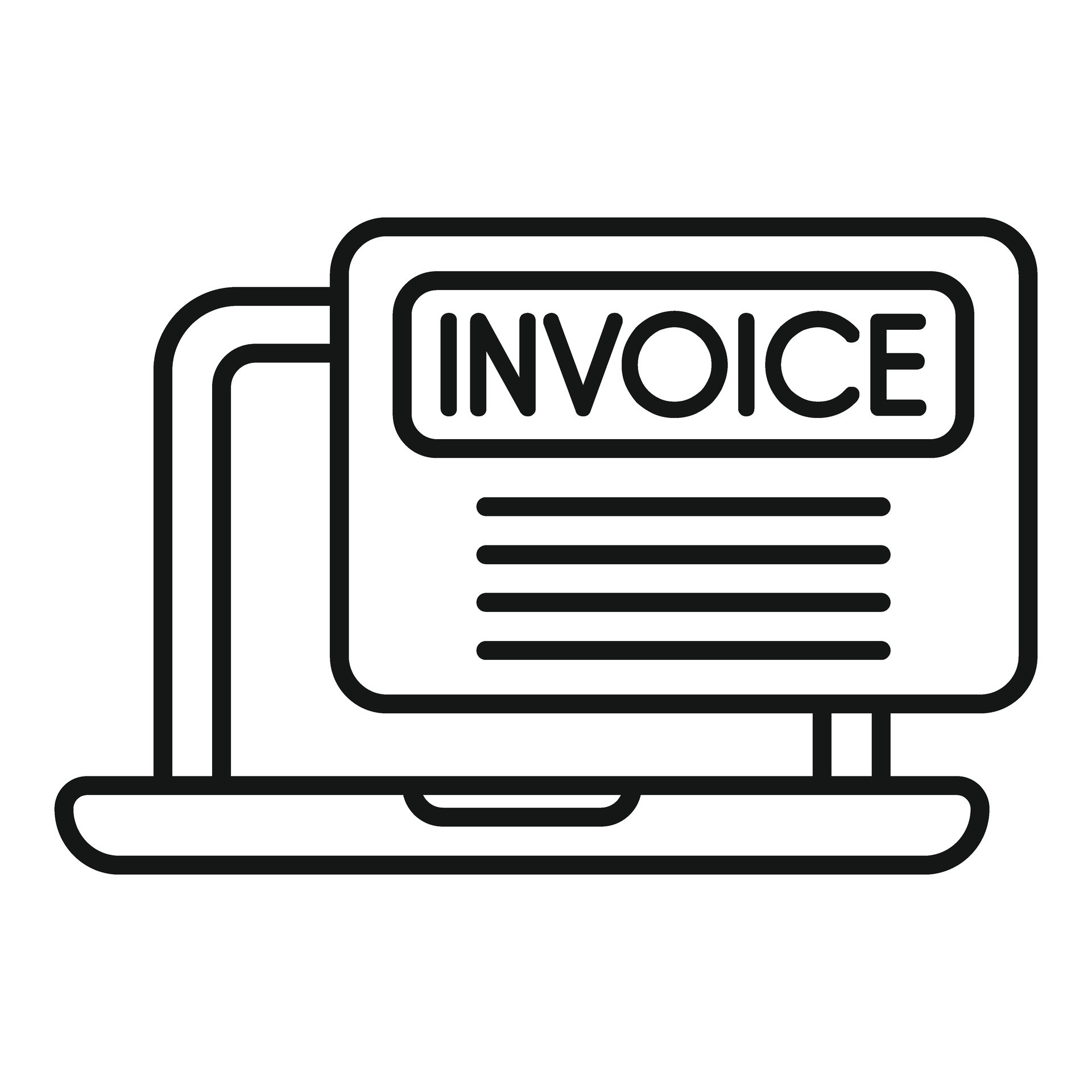 Digital invoice icon on laptop screen 45407306 Vector Art at Vecteezy