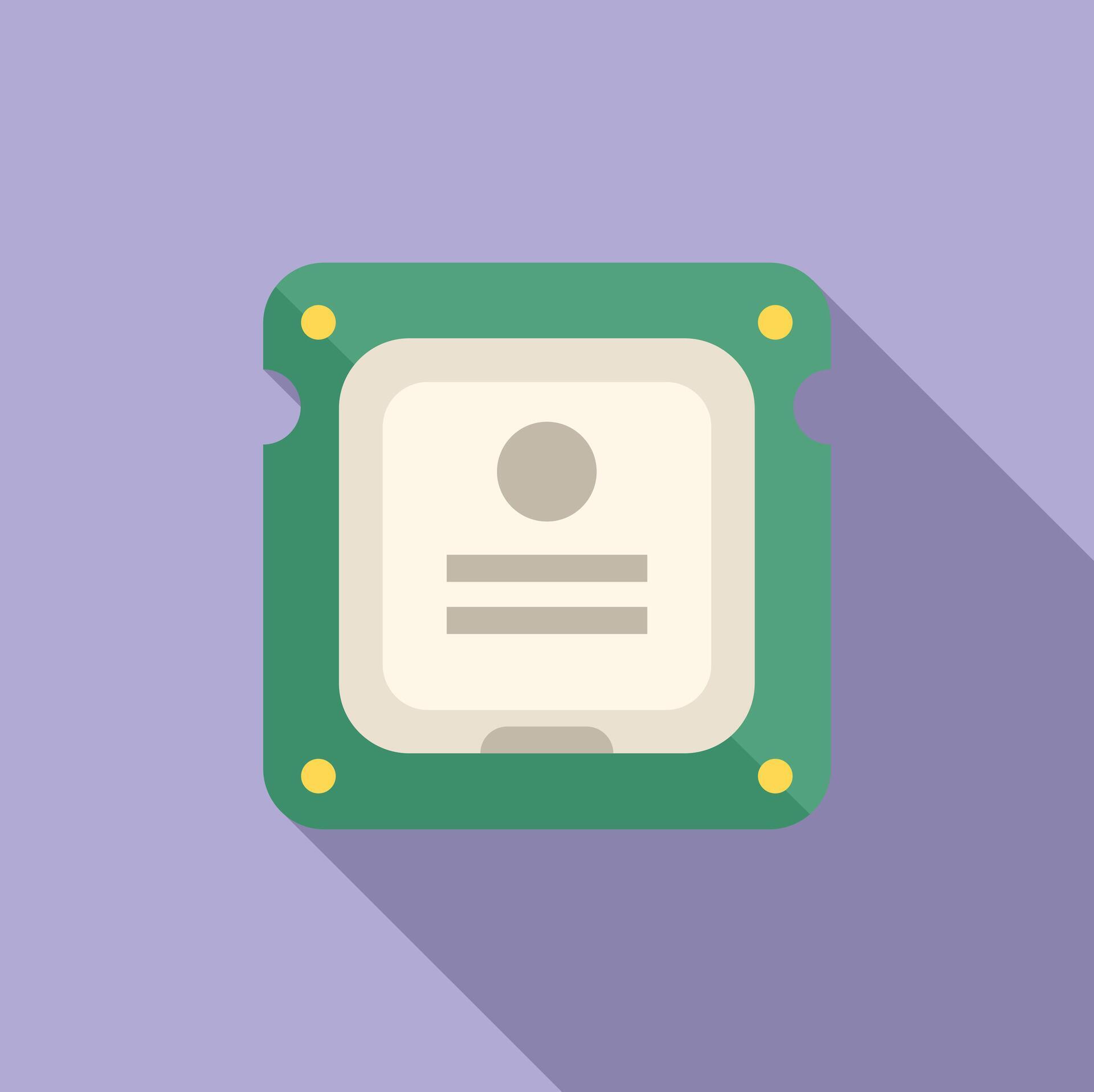 Flat design illustration of computer cpu icon 45409249 Vector Art at ...