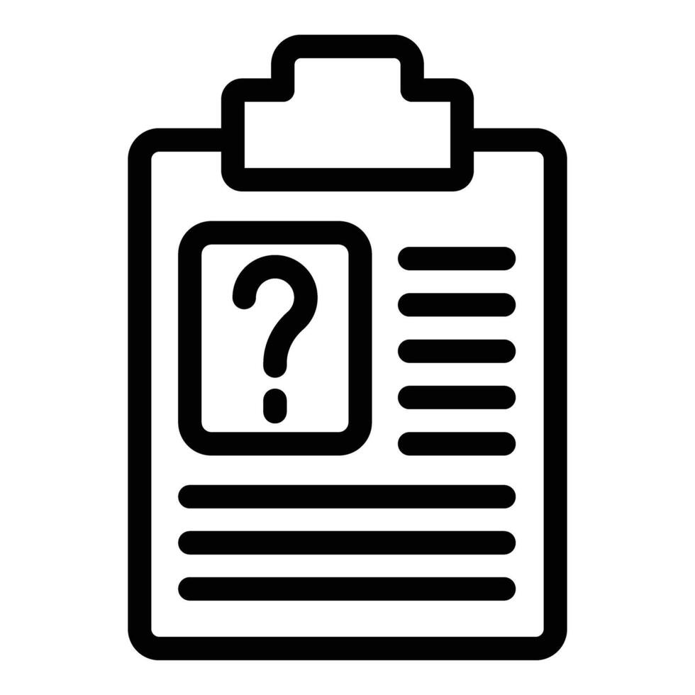 Customer question document icon outline . Ask mark on clipboard 45413974 Vector Art at Vecteezy