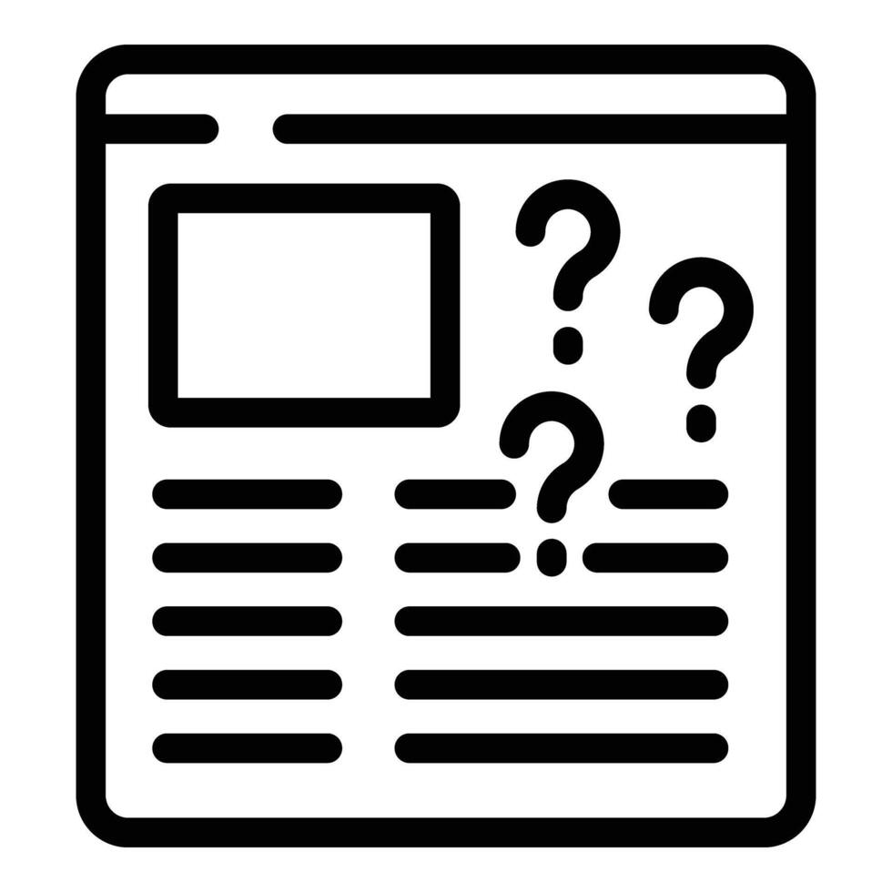 Questions and answers page icon outline . FAQ guidance 45414042 Vector ...