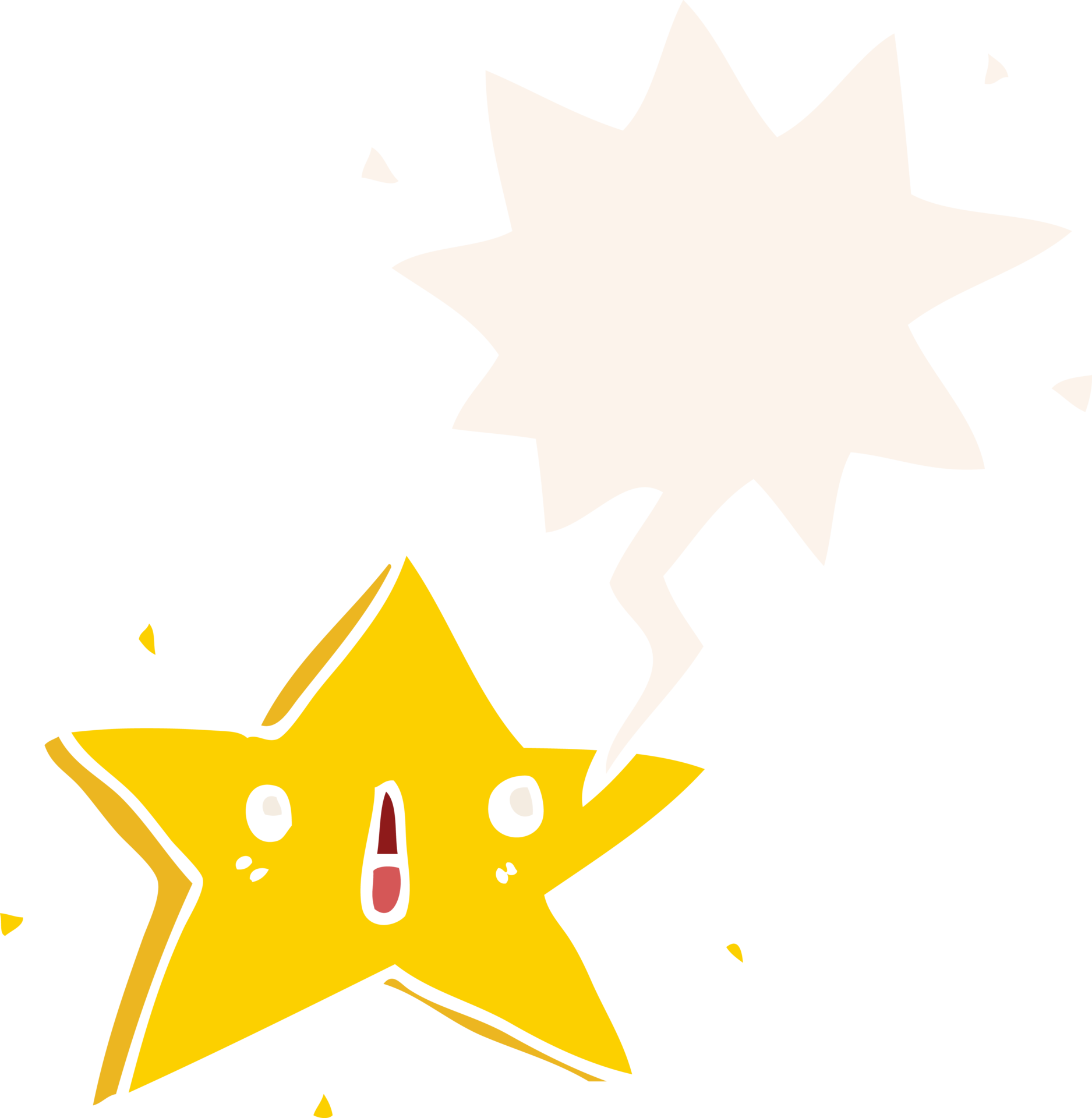 Cute Cartoon Star With Speech Bubble In Retro Style 45432588 Png