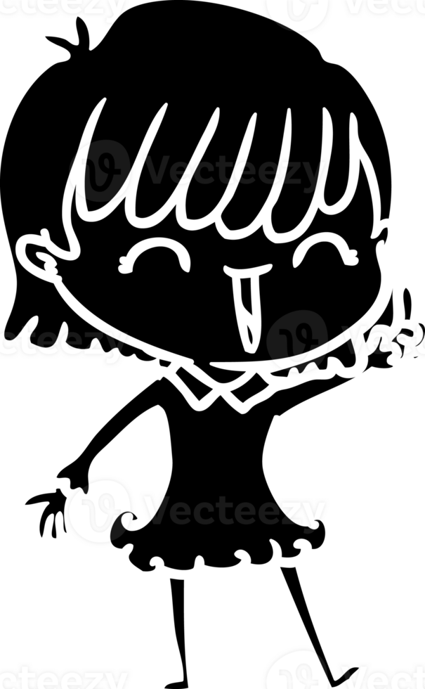 Cartoon Woman Solid Black Icon 45457245 Png