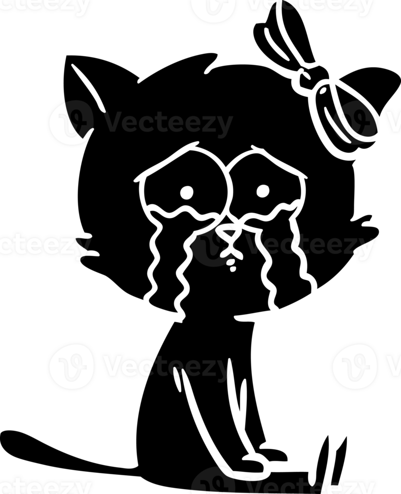 Cartoon Cat Solid Black Icon 45459284 Png