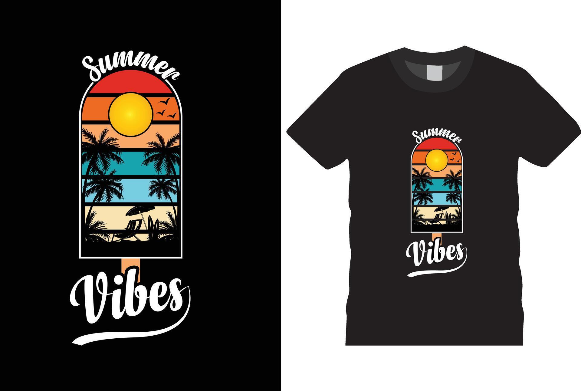 Vector Illustration On The Theme Of Summer Beach In Sea Beach Surfing