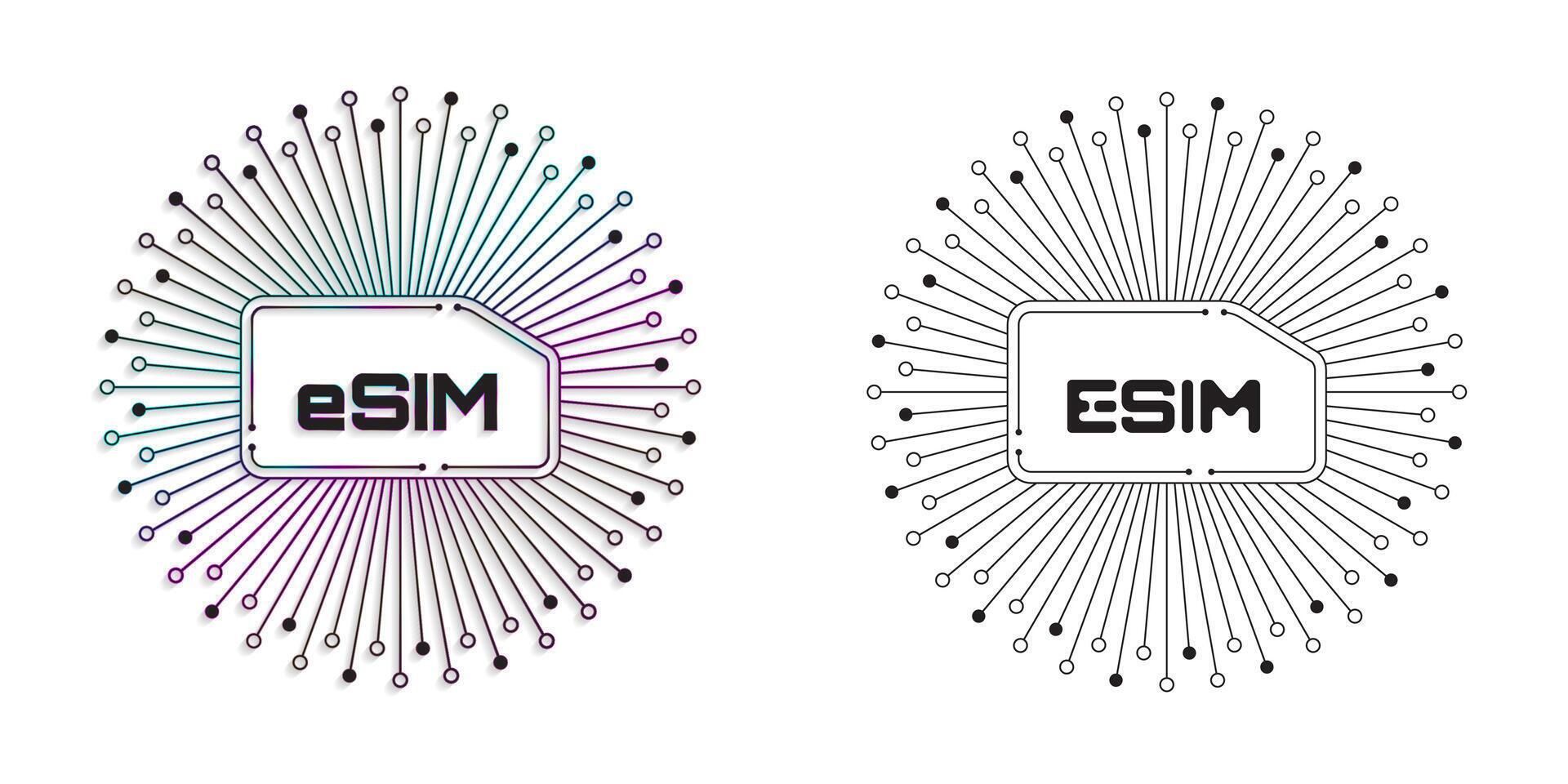 Embedded SIM components icon concept, eSIM, Embedded Universal ... Embedded SIM components icon concept, eSIM, Embedded Universal ...