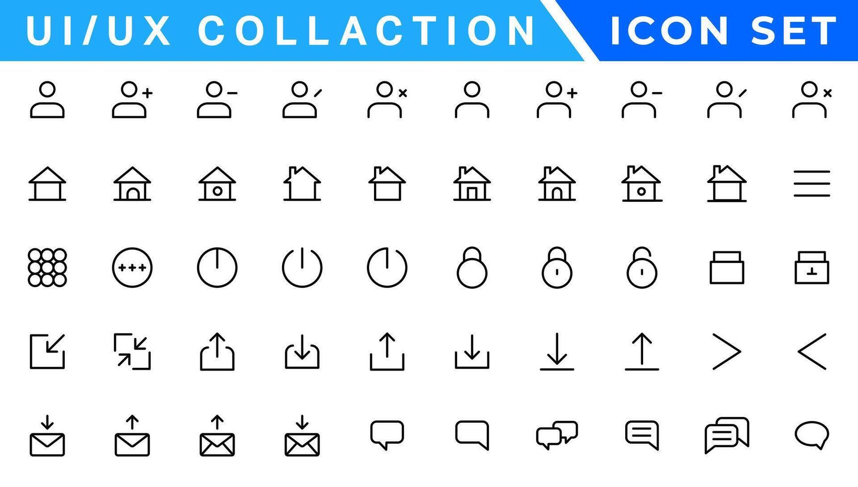 User Interface Icons Collection Basic Ui Ux Icon Set Set Icon Of User Interface Vector