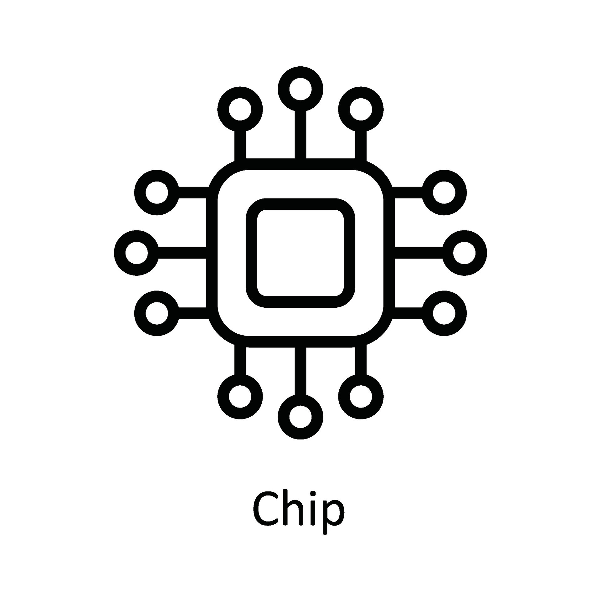 Chip Vector Outline Icon Design Illustration Cyber Security Symbol On White Background Eps 10