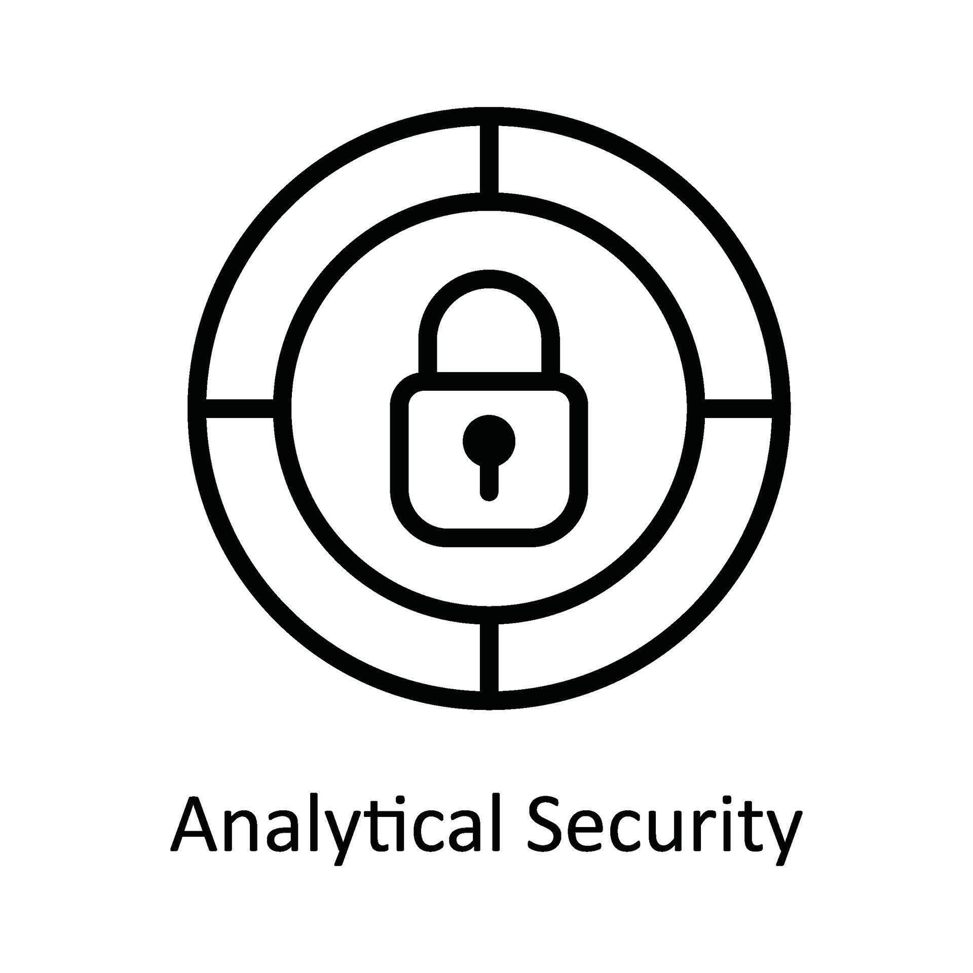 Analytical Security Vector Outline Icon Design Illustration Cyber Security Symbol On White