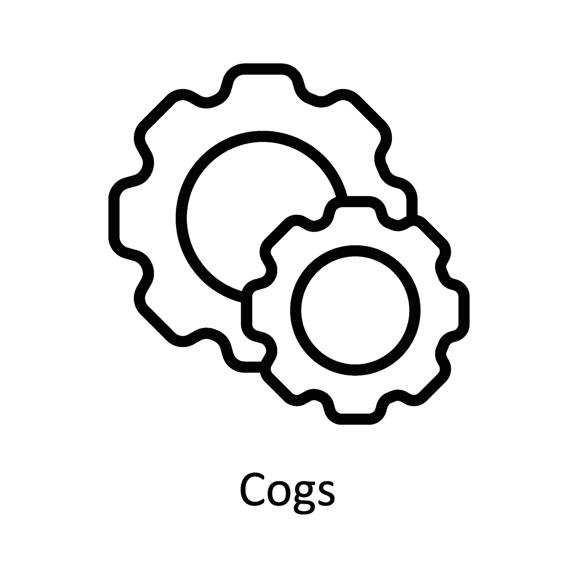 Cogs Vector outline Icon Design illustration. Cyber security Symbol on ...