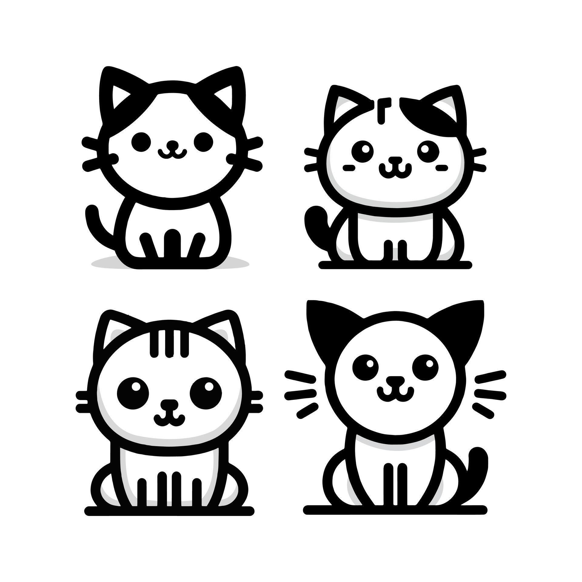 Cute Cat Icon Cute Cartoon Character Illustration 45486511 Vector Art