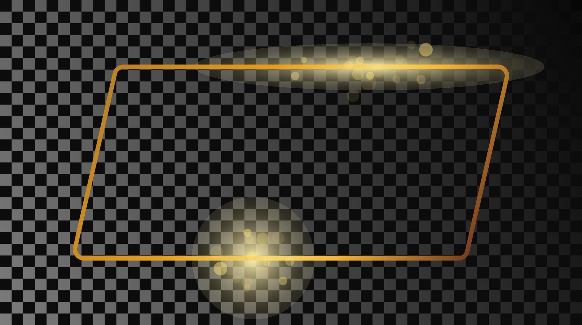 Gold glowing rounded rectangular shape frame 45486729 Vector Art at ...