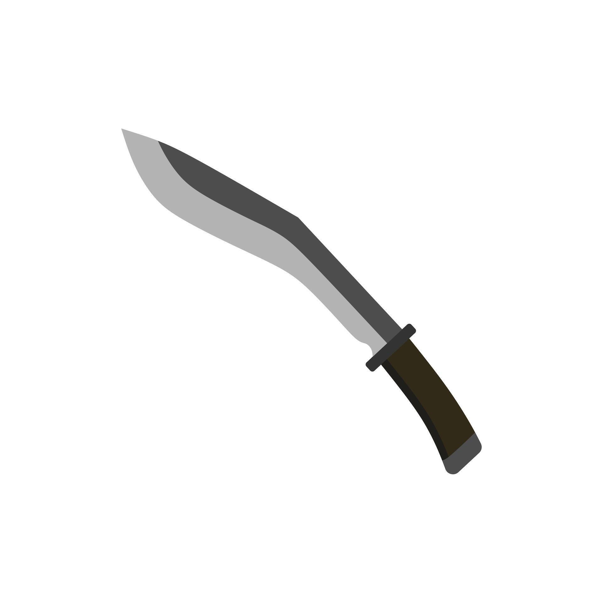 Kukri Gurkha Sword Flat Design Illustration Isolated On White Background Kukri Machete Knife