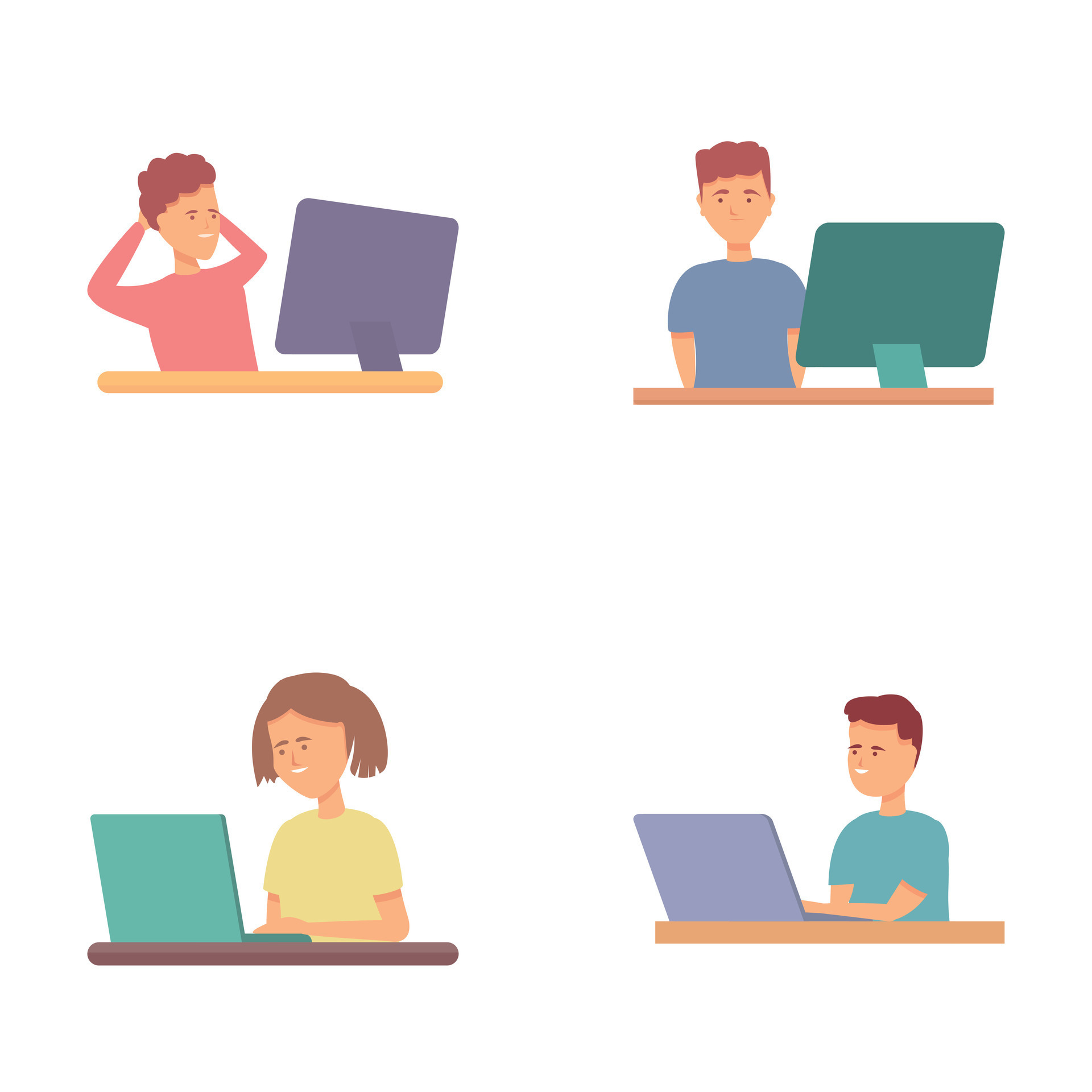 Programming icons set cartoon . Software development team 45494333 ...