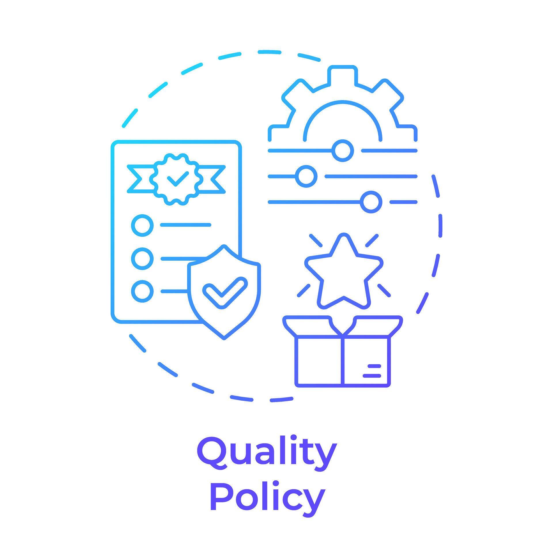 Quality policy blue gradient concept icon. Risk management ...
