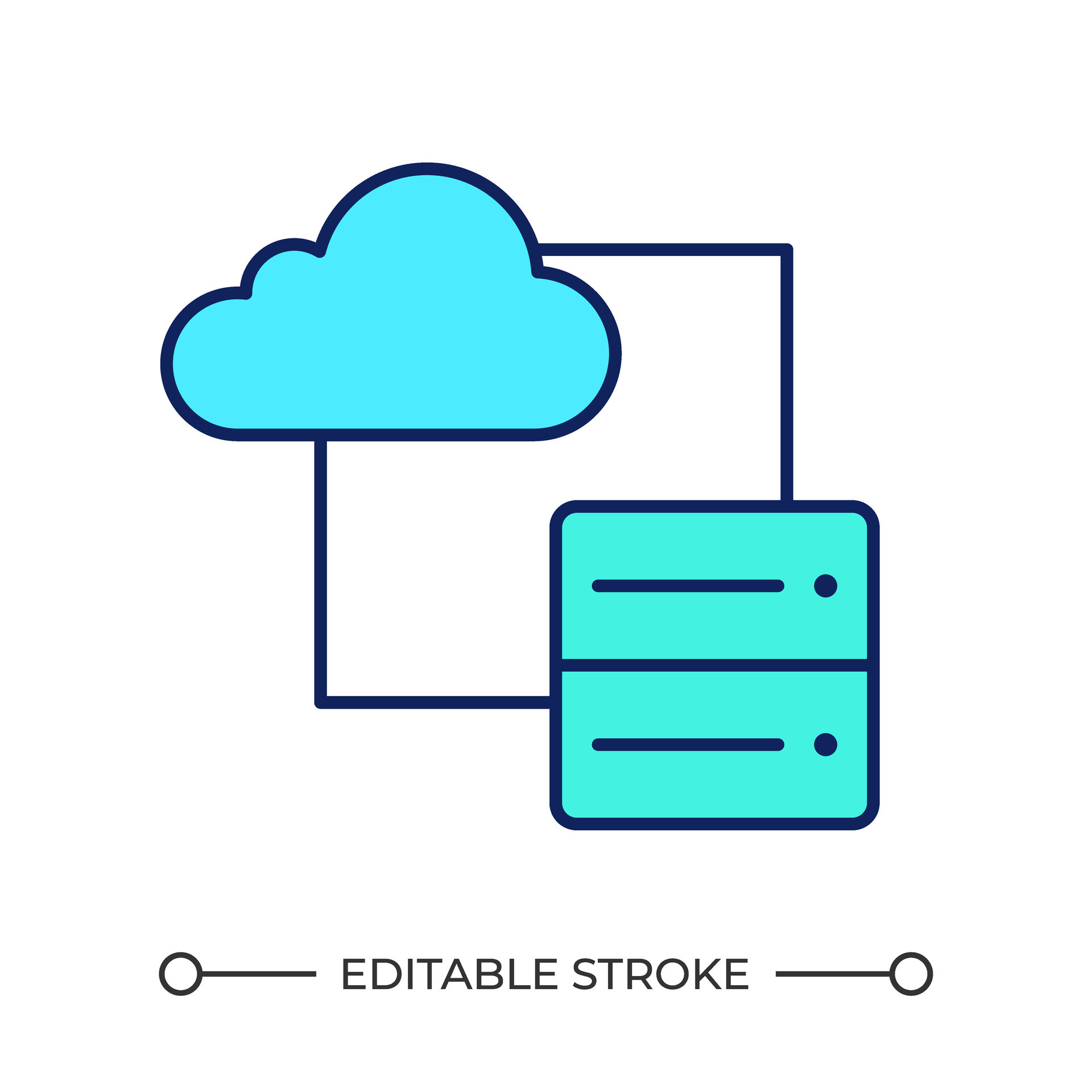 Cloud Computing Rgb Color Icon Data Storage Cloud Connected To Server Internet Technology