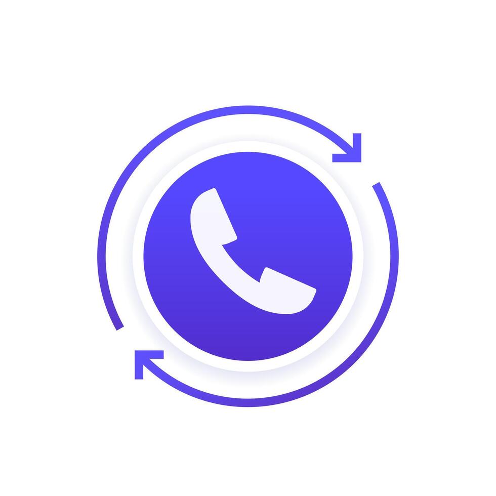 request call, callback icon with a phone, design 45547770 Vector Art at ...