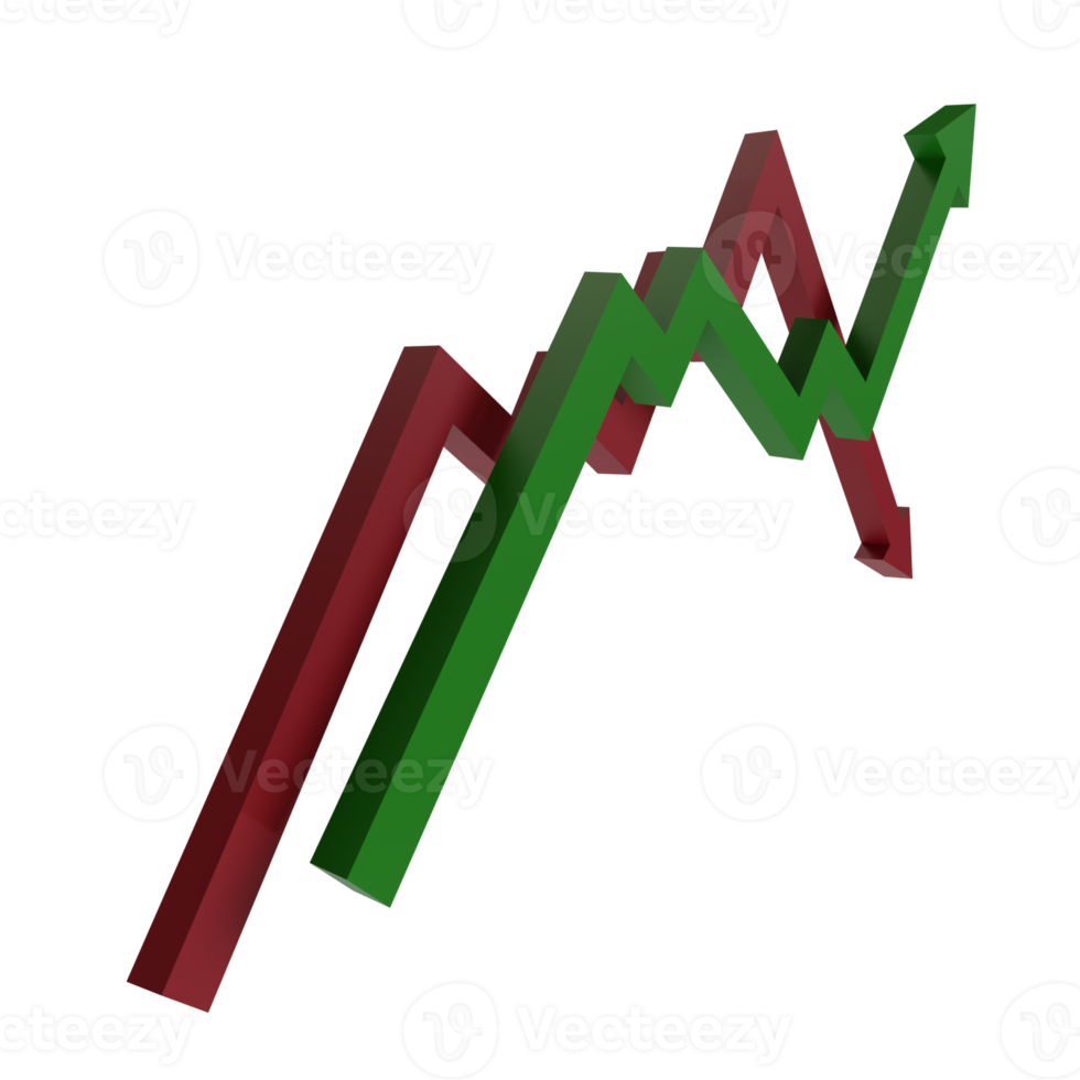 3d render of red arrow down and green arrow up icon. concept ... 3d render of red arrow down and green arrow up icon. concept ...
