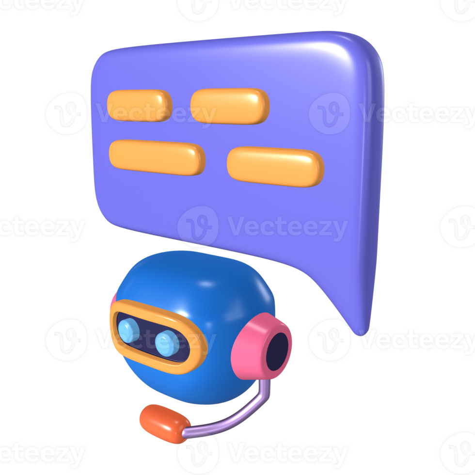 AI Chatbot 3D Illustration Icon 45552309 PNG