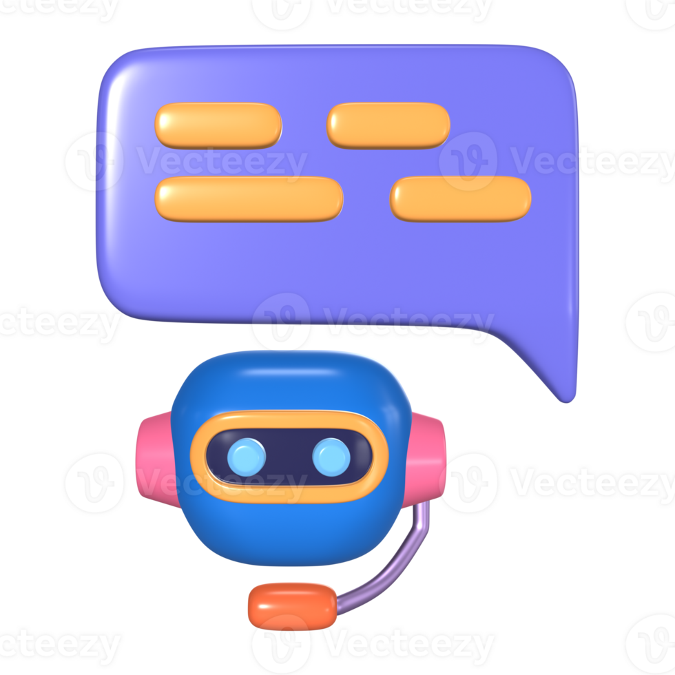 AI Chatbot 3D Illustration Icon 45552330 PNG