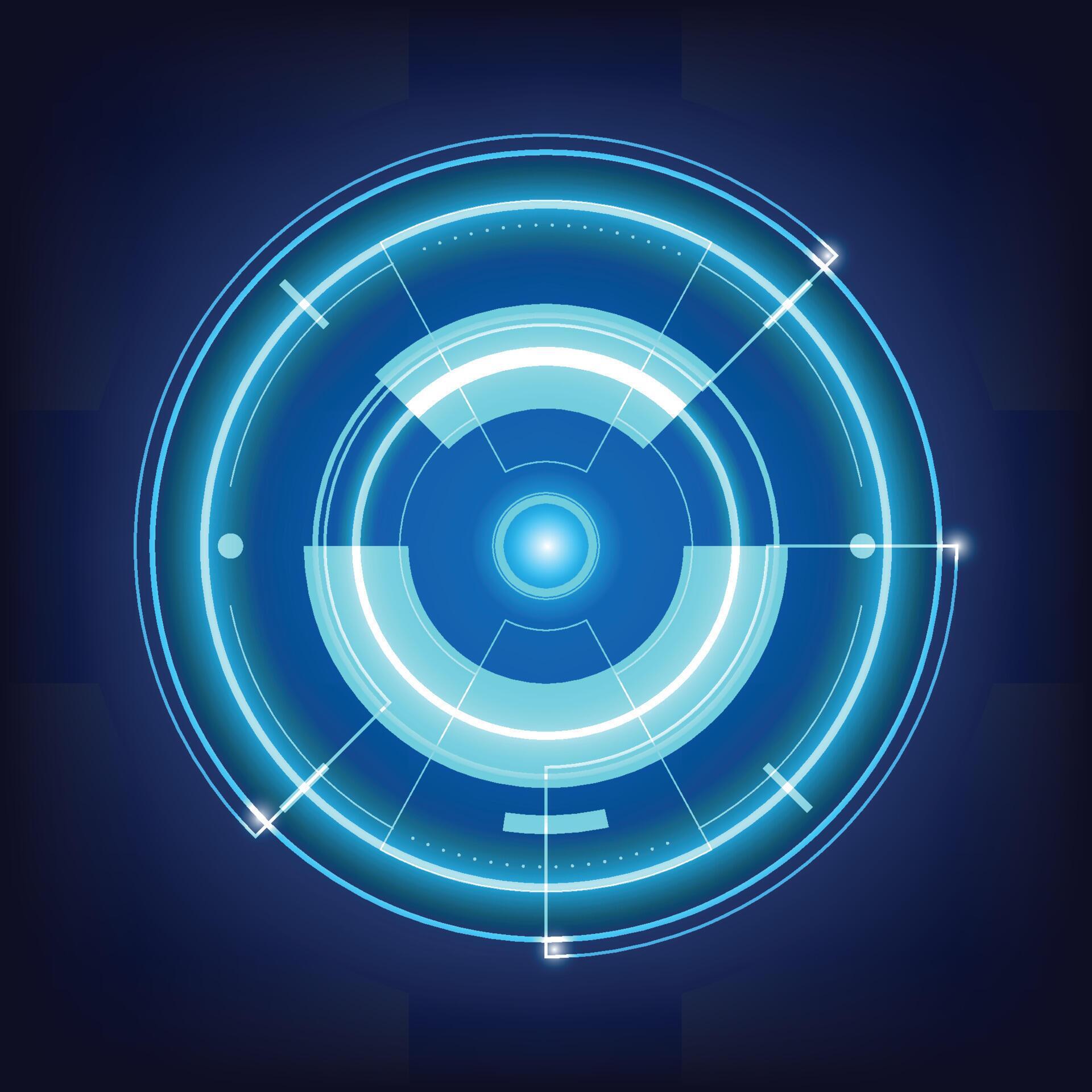 technology concept. HUD Circle User interface on blue background. circle elements for data ...