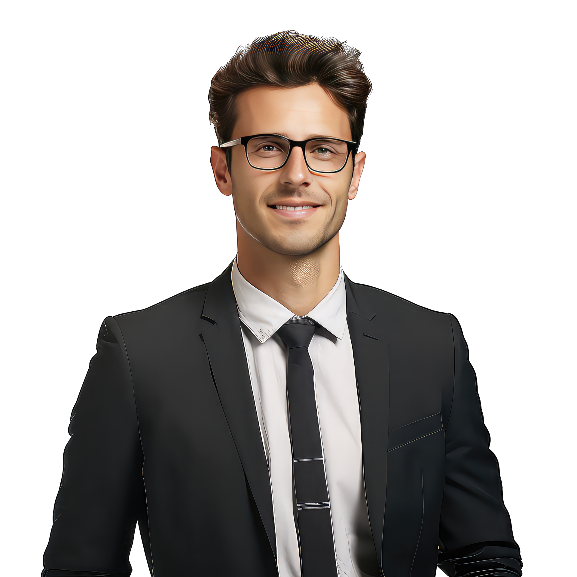 Portrait of a handsome young businessman on transparent background ...