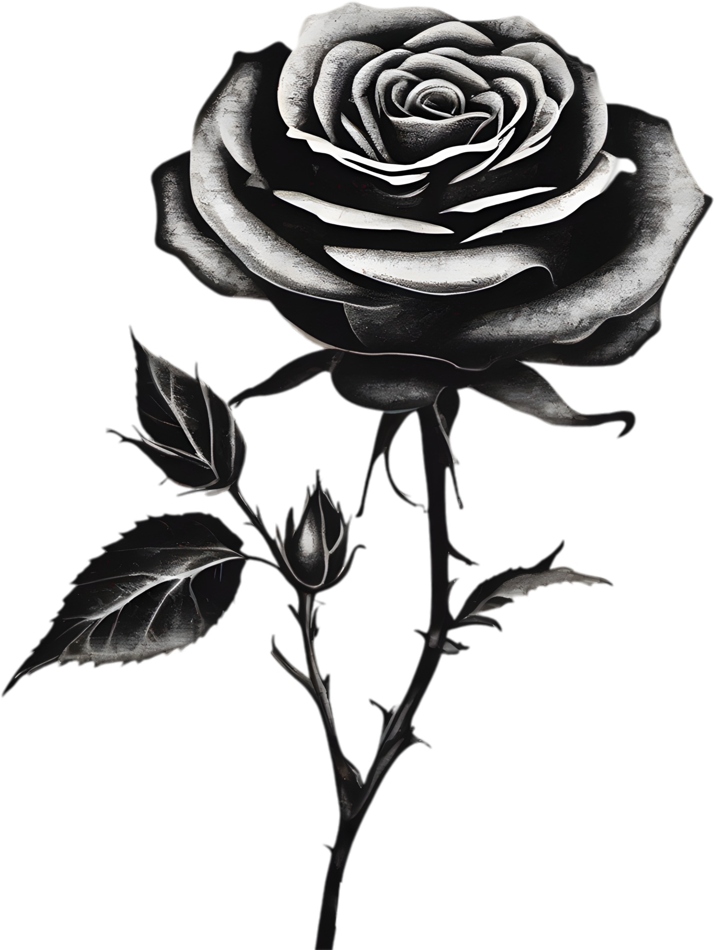 Black And White Rose Drawing Pen And Ink Sketch Flowers Ai Generated 45601949 Png