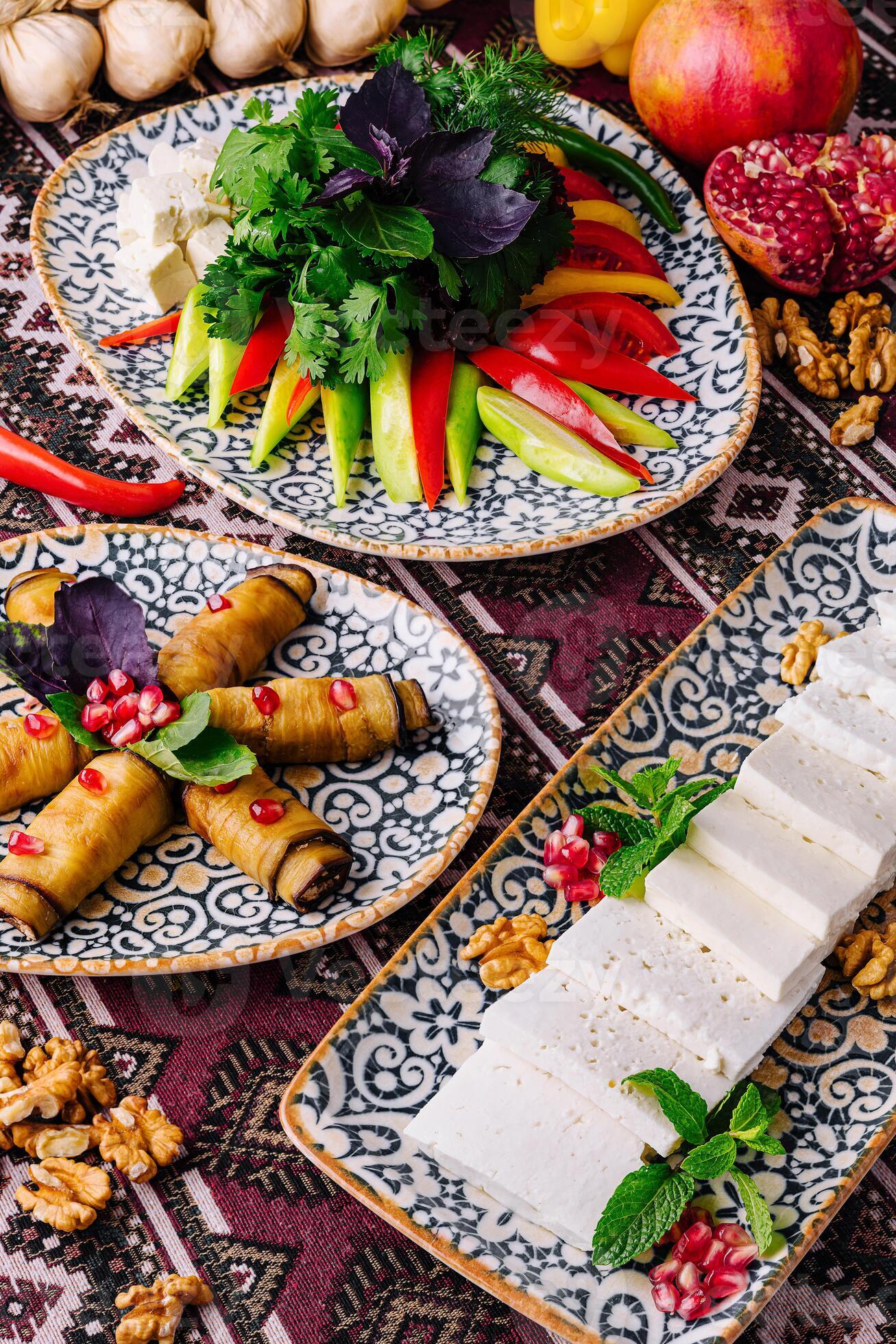 Colorful middle eastern mezze platter 45605311 Stock Photo at Vecteezy