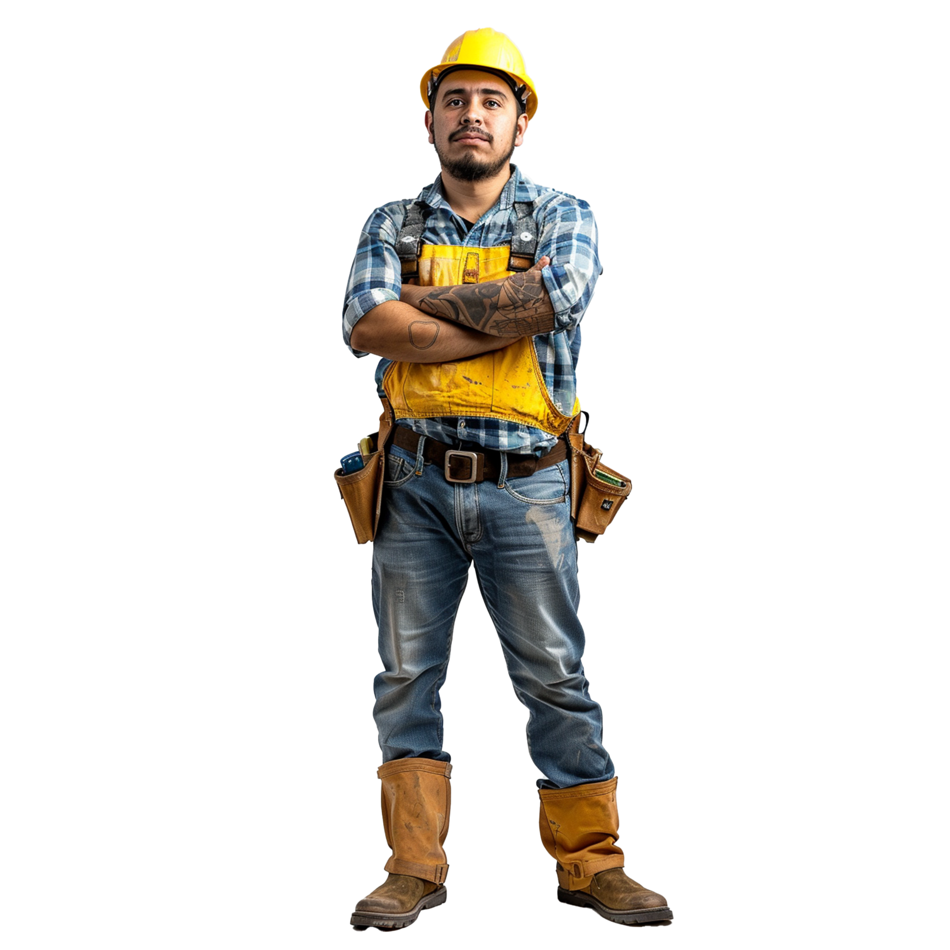 A Labor construction worker, isolated on transparent background ...