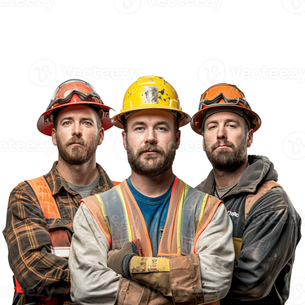 A Labors construction workers, isolated on transparent background ...