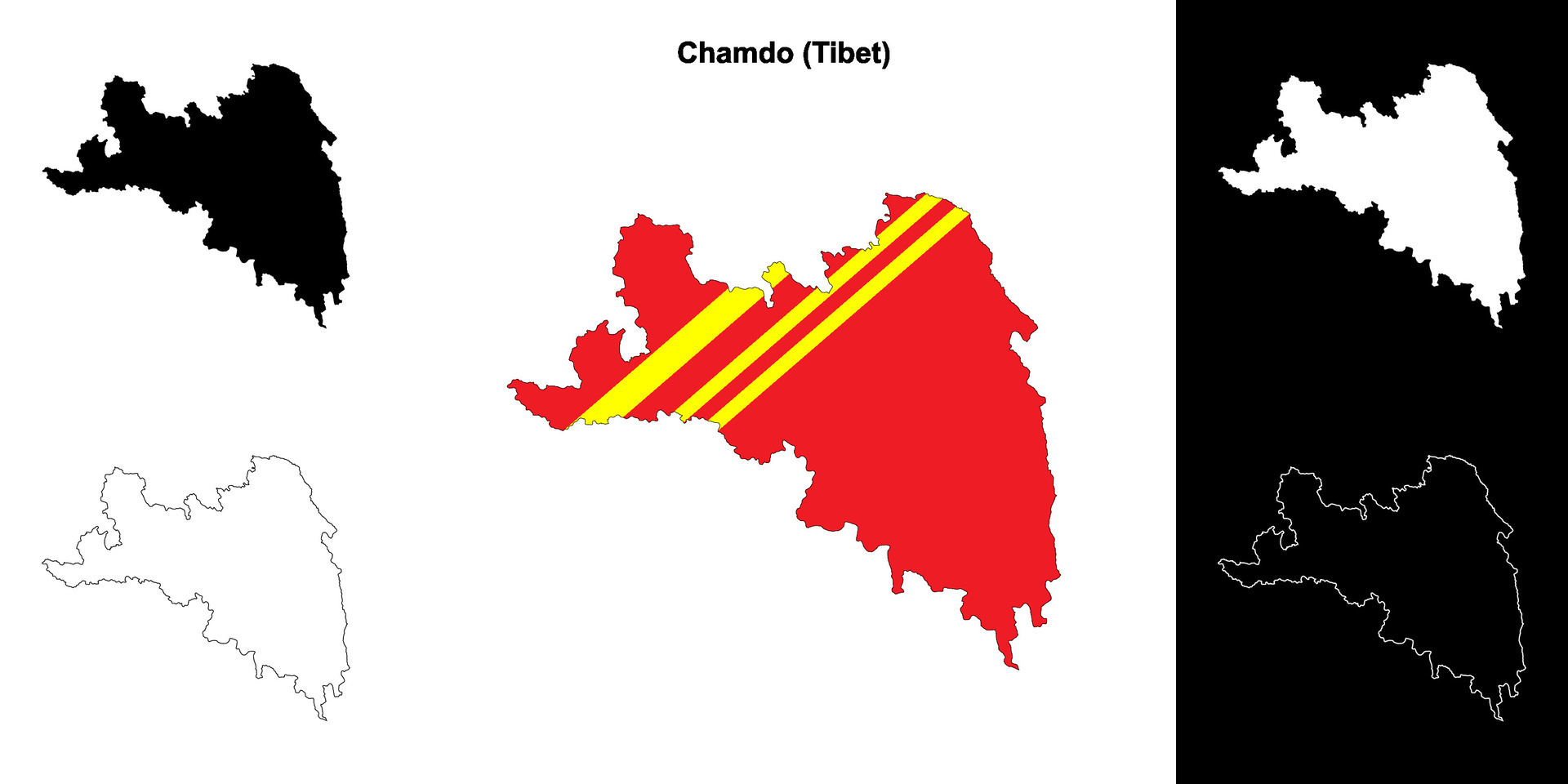 Chamdo blank outline map set 45630032 Vector Art at Vecteezy